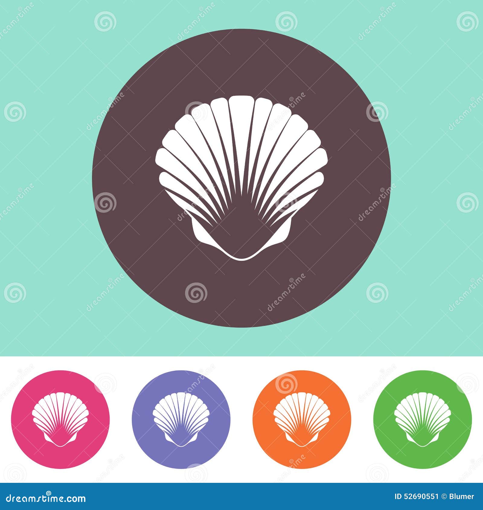 Scallop icon stock vector. Illustration of creative, exotic - 52690551