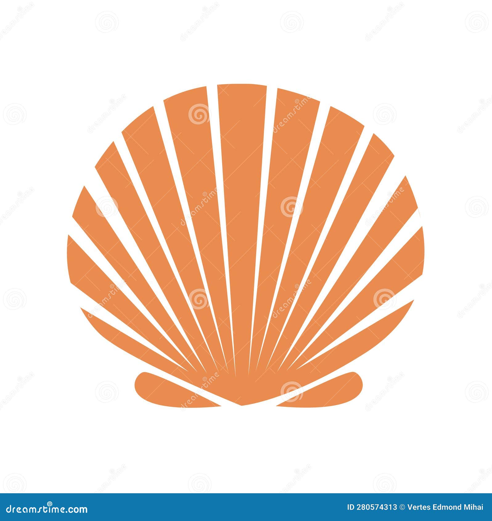 Scallop Logo. Isolated Scallop on White Stock Vector - Illustration of ...