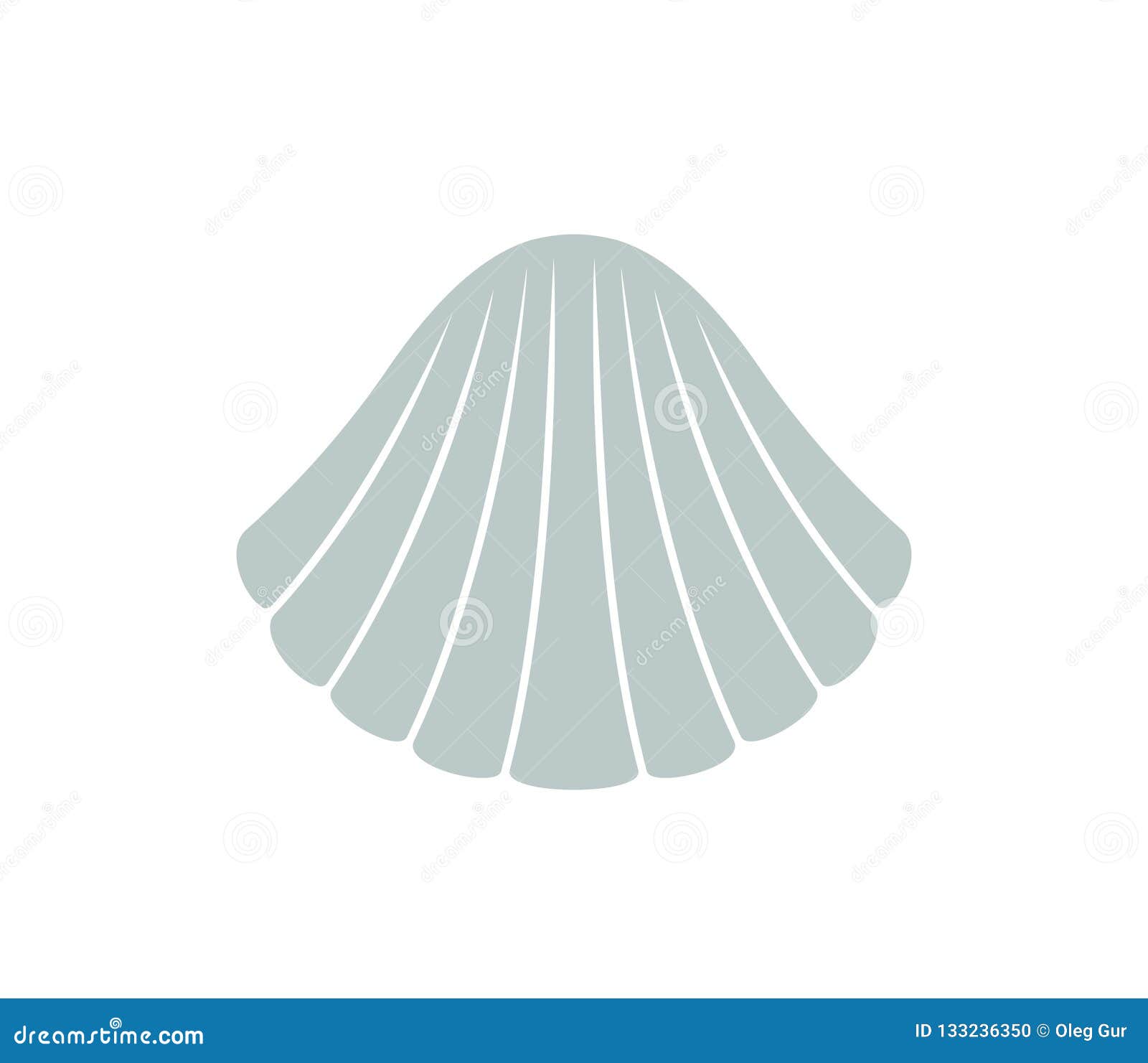 Scallop Logo. Hand Drawn Vector Illustration Isolated On White ...