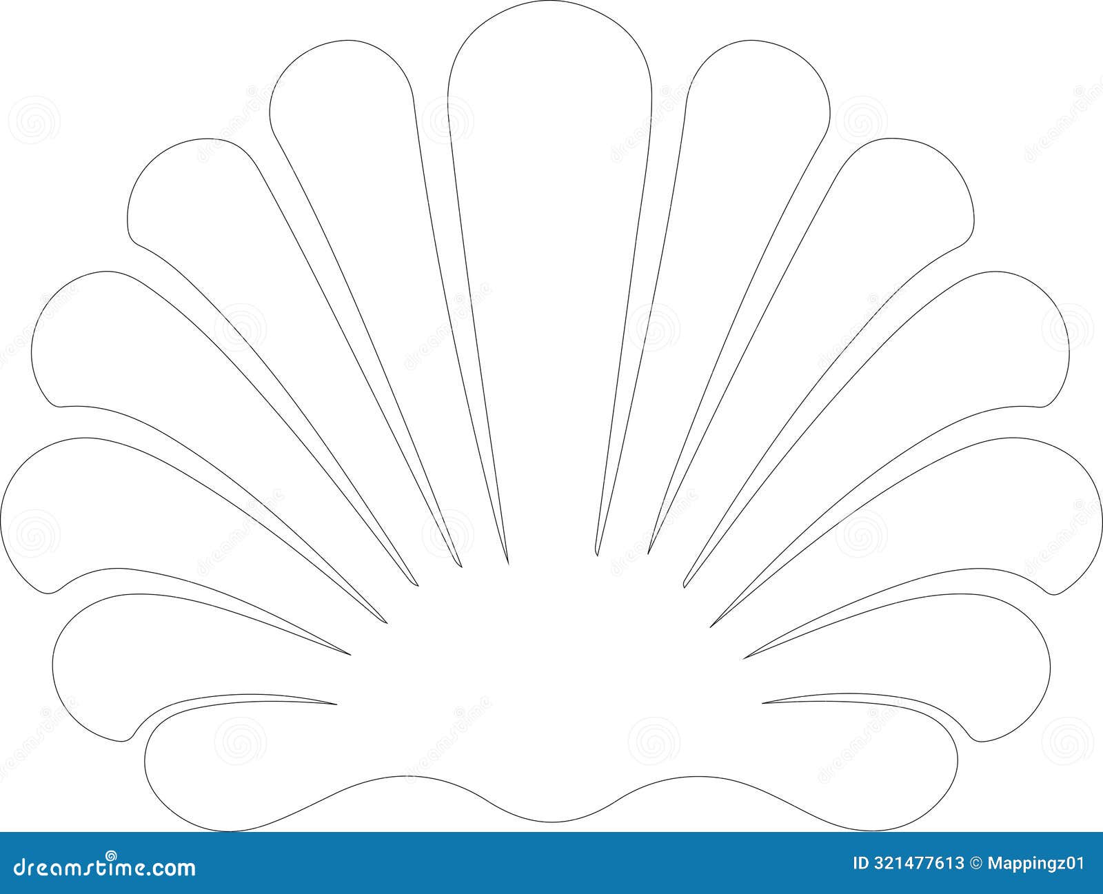 Scallop Outline Silhouette Generative Ai Stock Vector - Illustration of ...