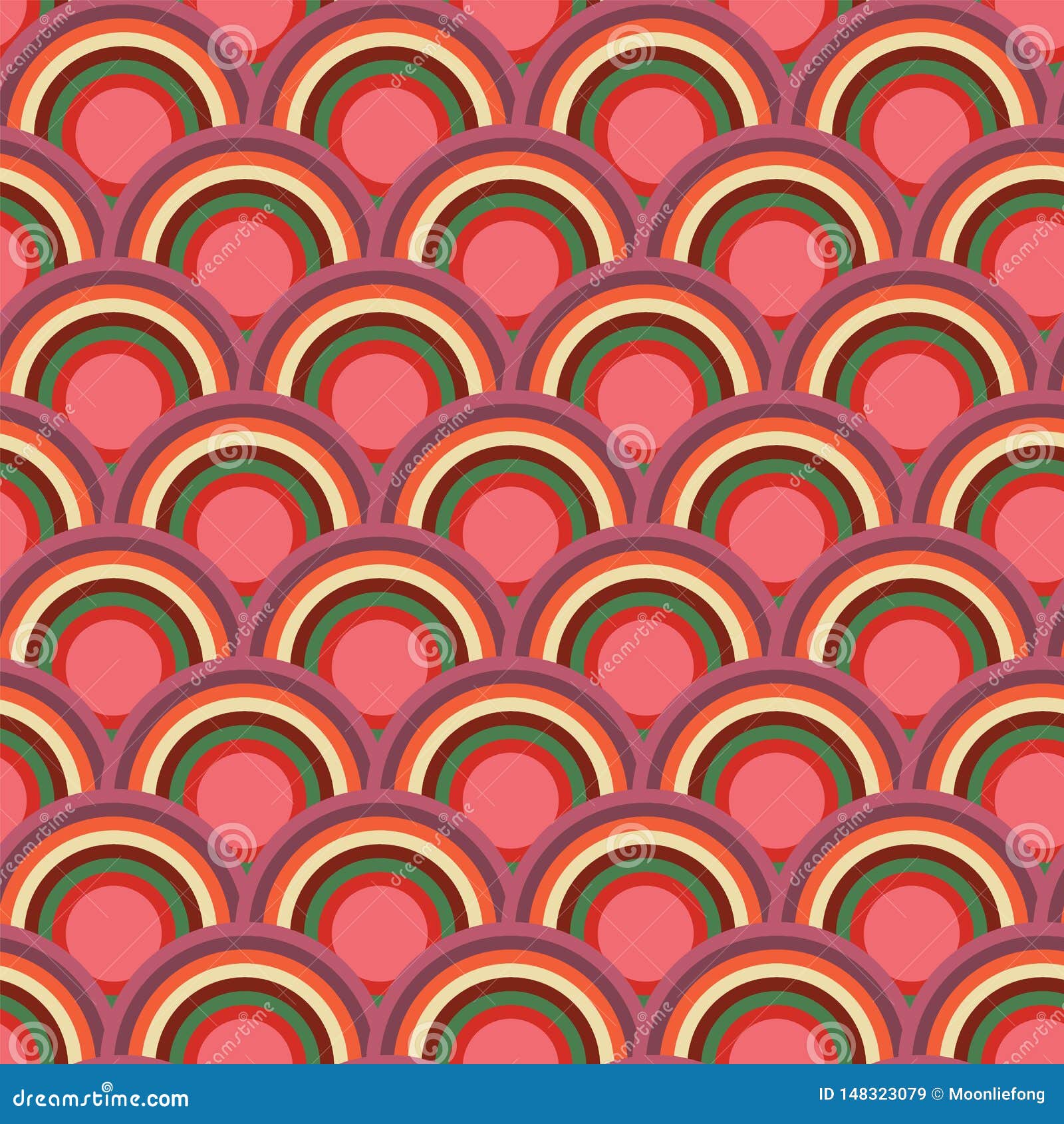 Scallop Scale Circle Seamless Repeat Pattern Design Stock Vector ...