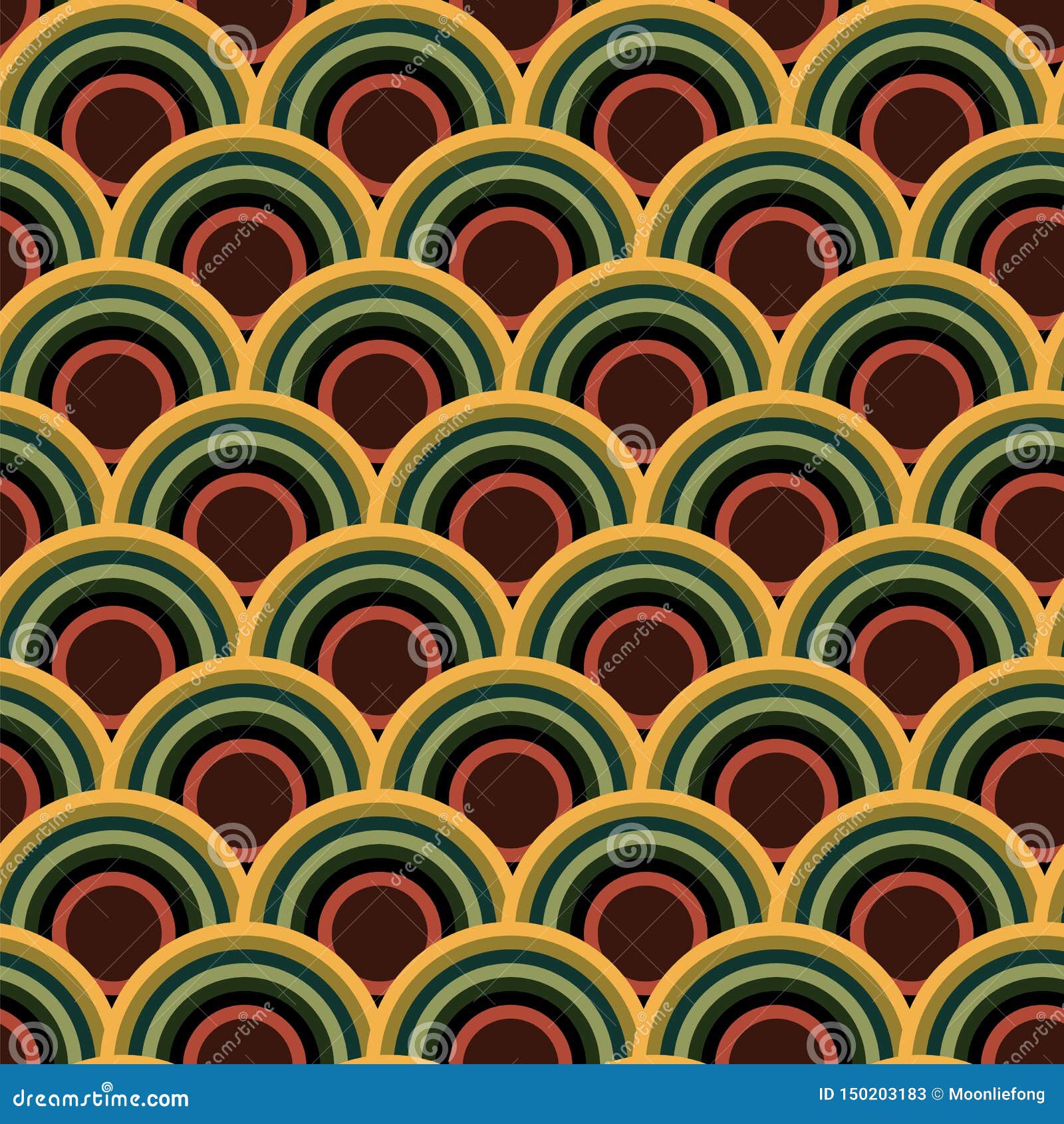 Scallop Scale Circle Seamless Repeat Pattern Design Stock Vector ...