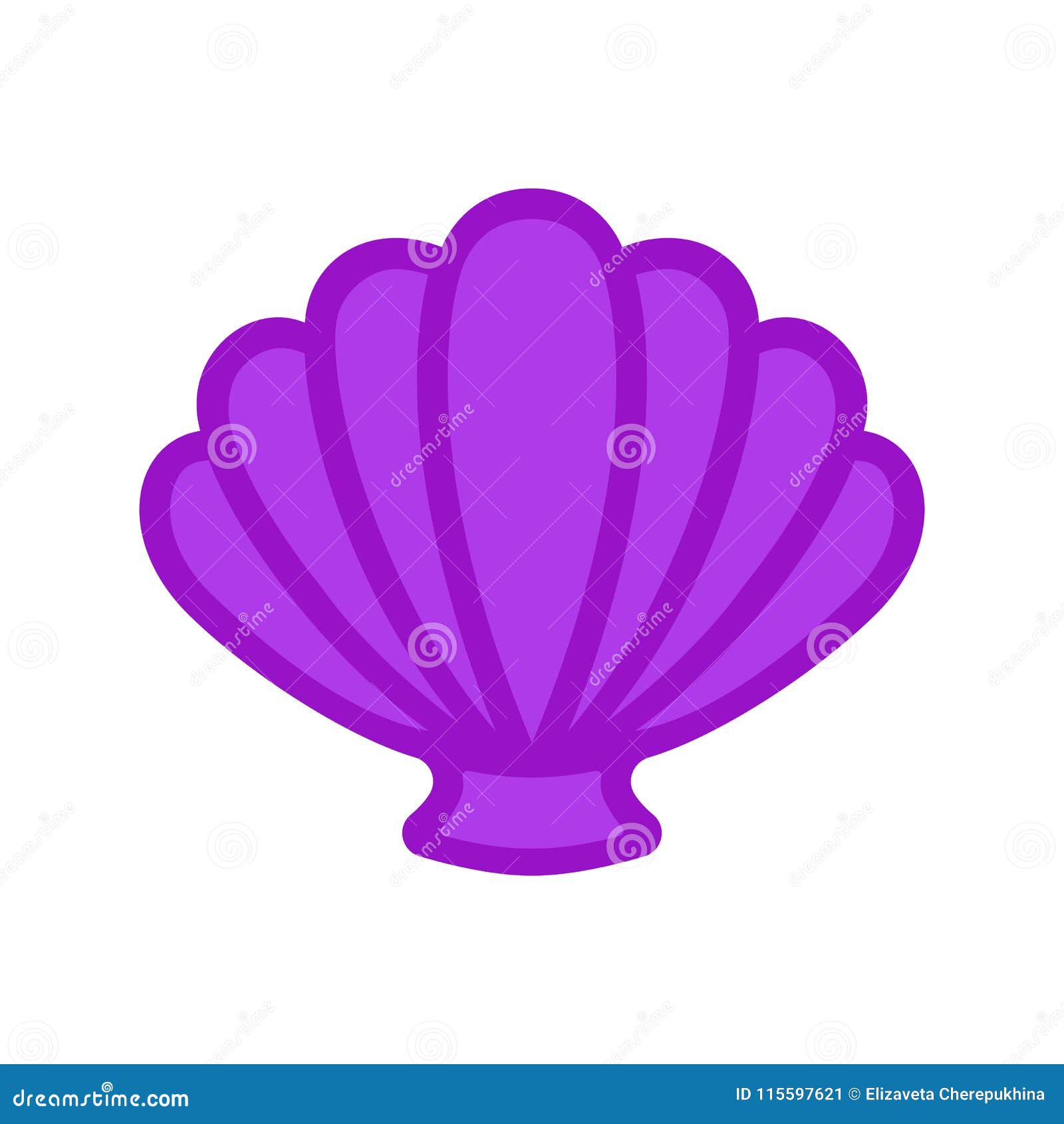 Scallop Sea Shell. Clam. Conch. Seashell - Flat Vector | CartoonDealer ...