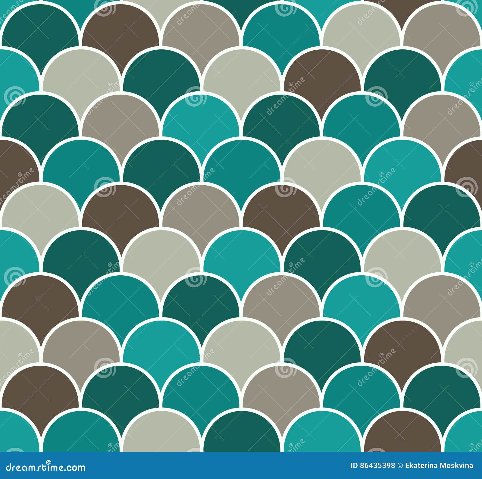 Scallop Seamless Vector Pattern Stock Vector - Illustration of blue ...