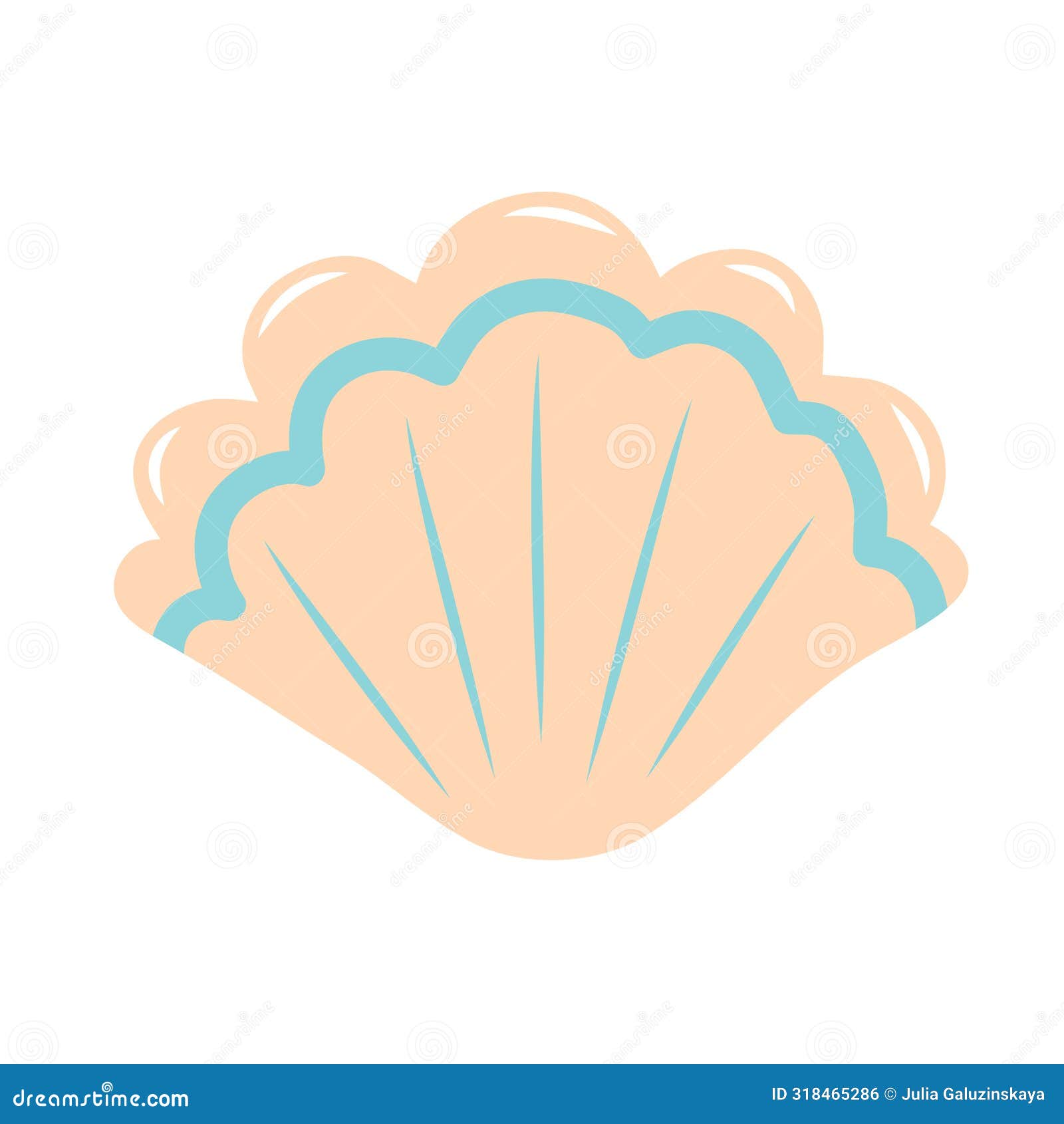 Scallop Seashell. Flat Vector Illustration Stock Illustration ...