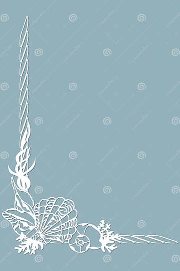Scallop, Shell, Coral, in the Form of a Corner for Decaration. Template ...