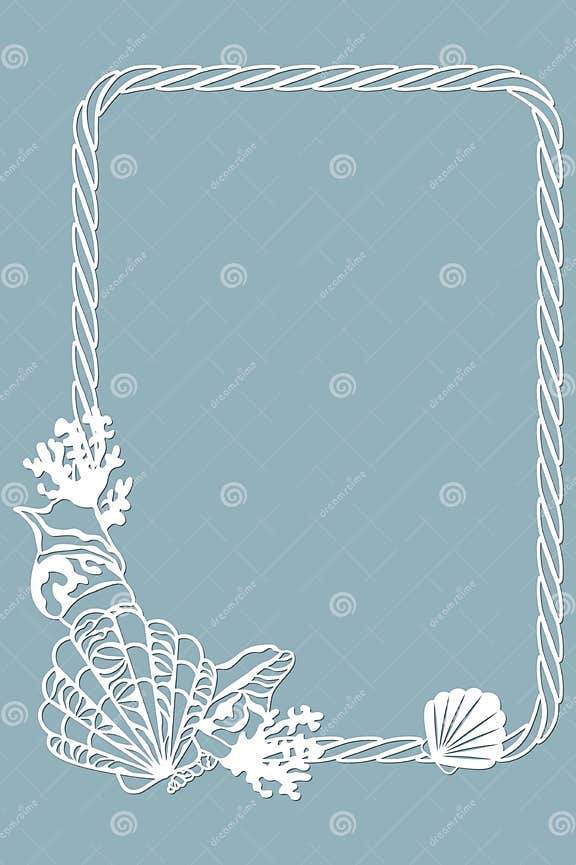 Scallop, Shell, Coral, in the Form of a Corner for Decaration. Template ...