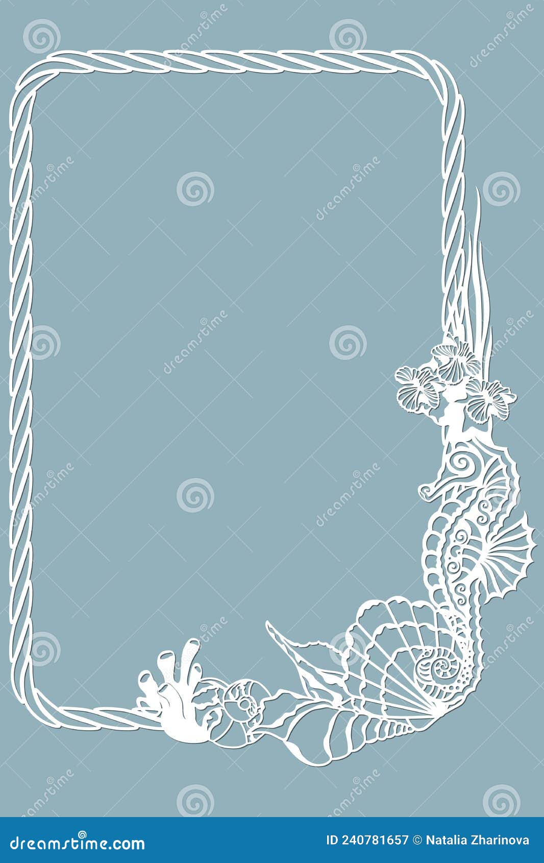 Scallop, Shell, Coral, in the Form of a Corner for Decaration. Template ...