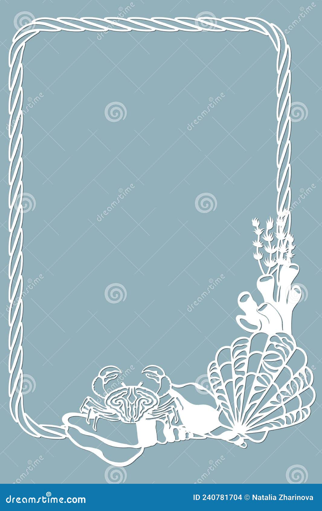 Scallop, Shell, Coral, in the Form of a Corner for Decaration. Template ...