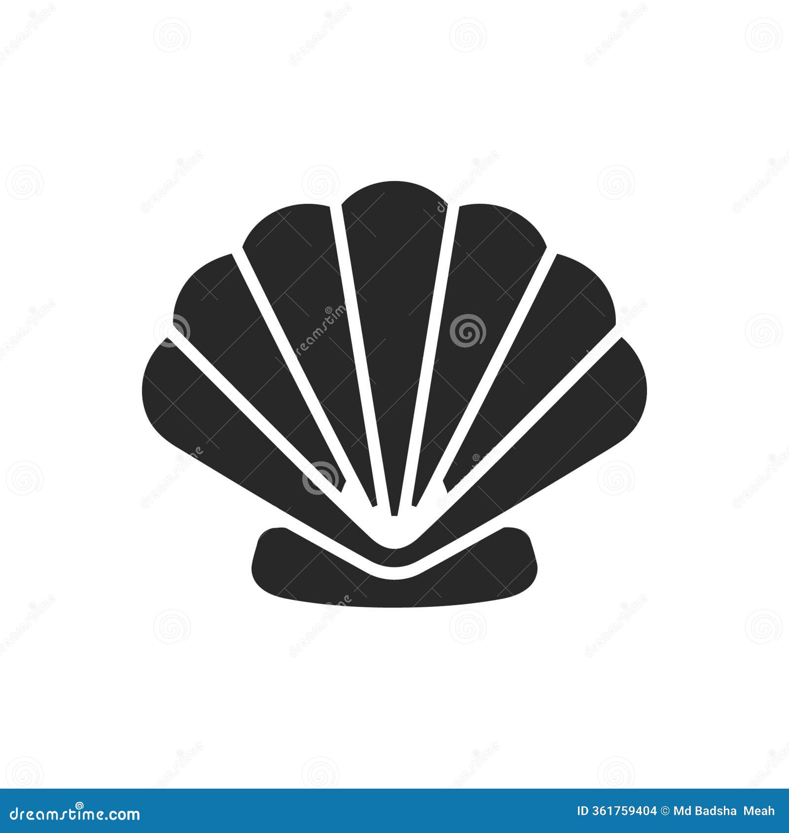 Scallop Shell Icon stock illustration. Illustration of scallop - 361759404