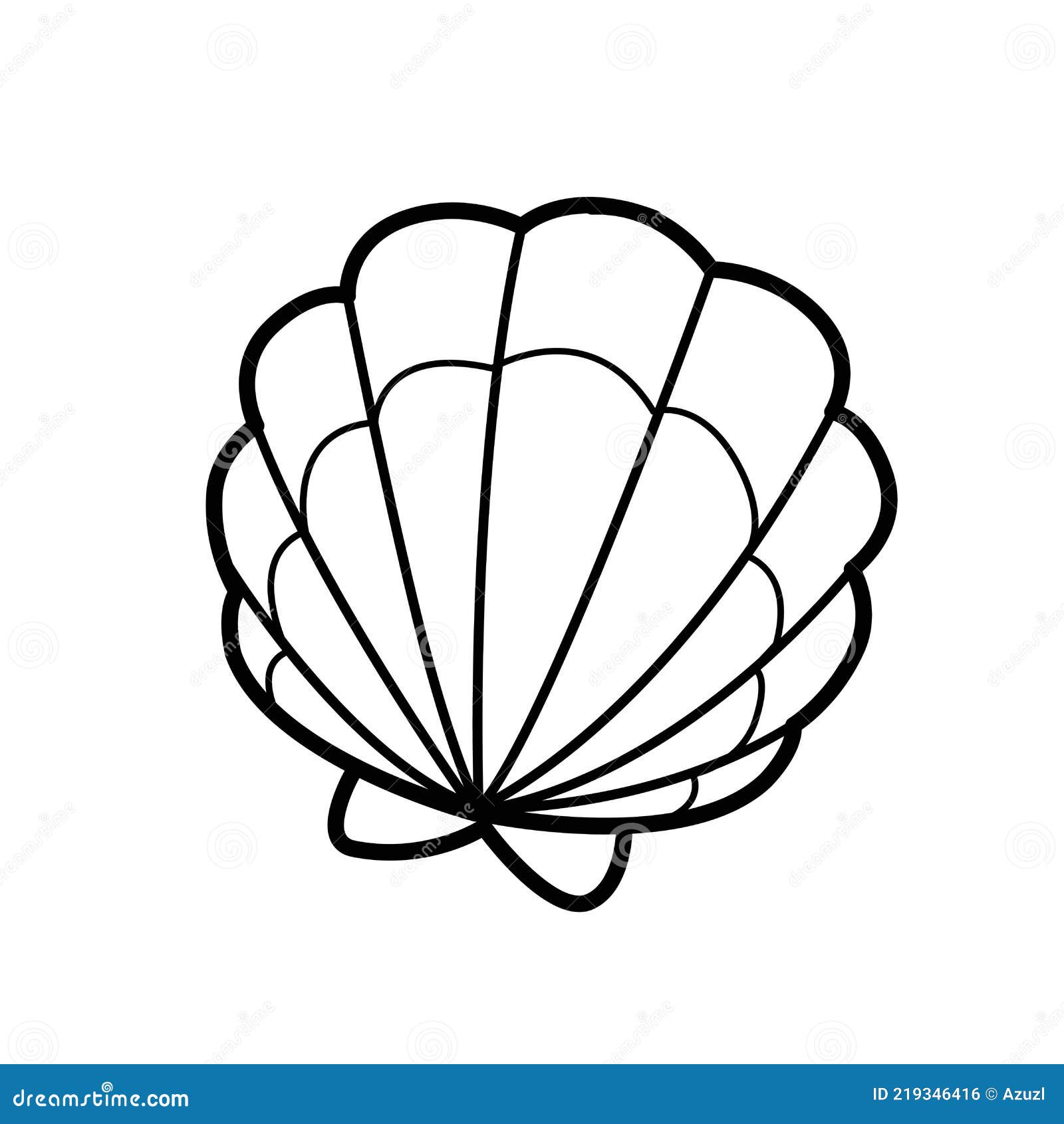 Scallop Seashell Outline