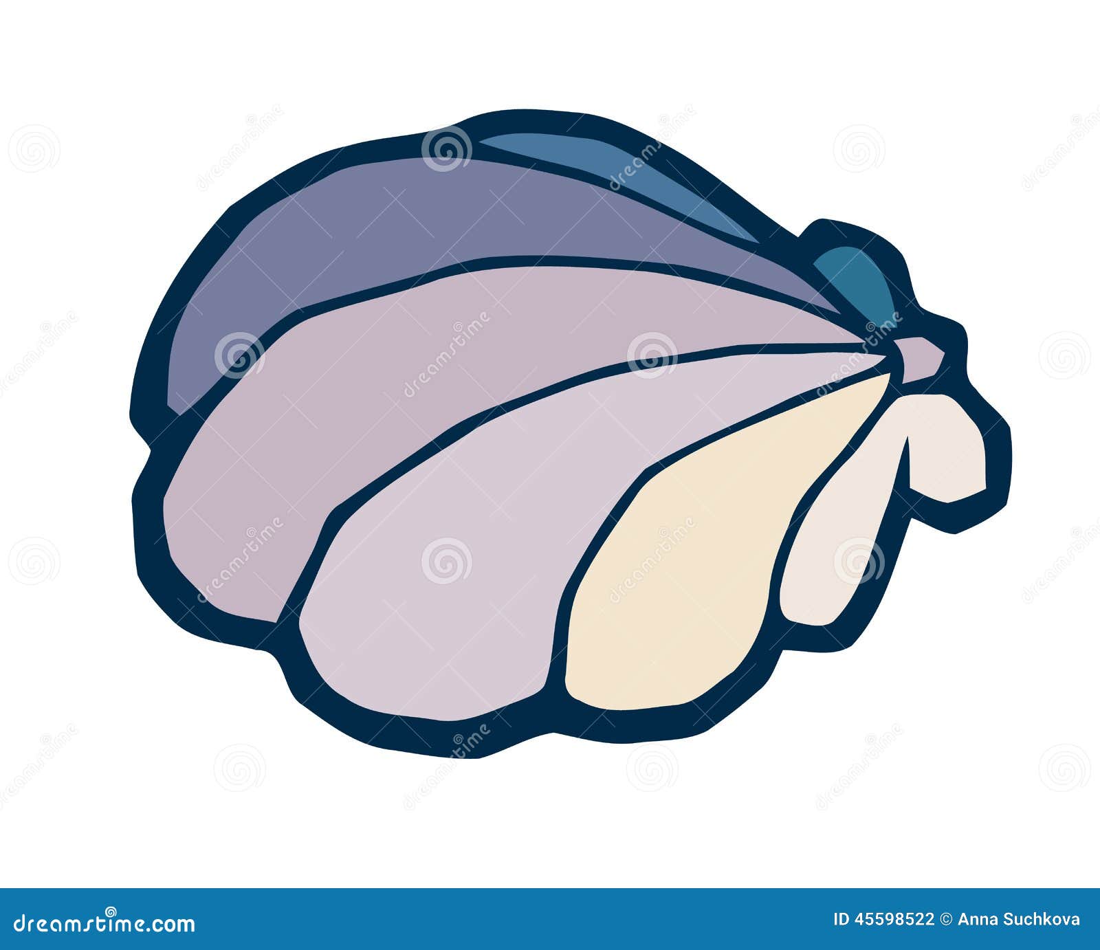 Scallop Shell Stylized Vector Illustration Stock Vector - Illustration ...