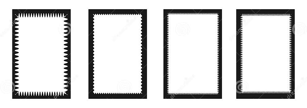Stories Frames Set. Zigzag Wavy Edges, Retro Squiggle Frames Stock ...