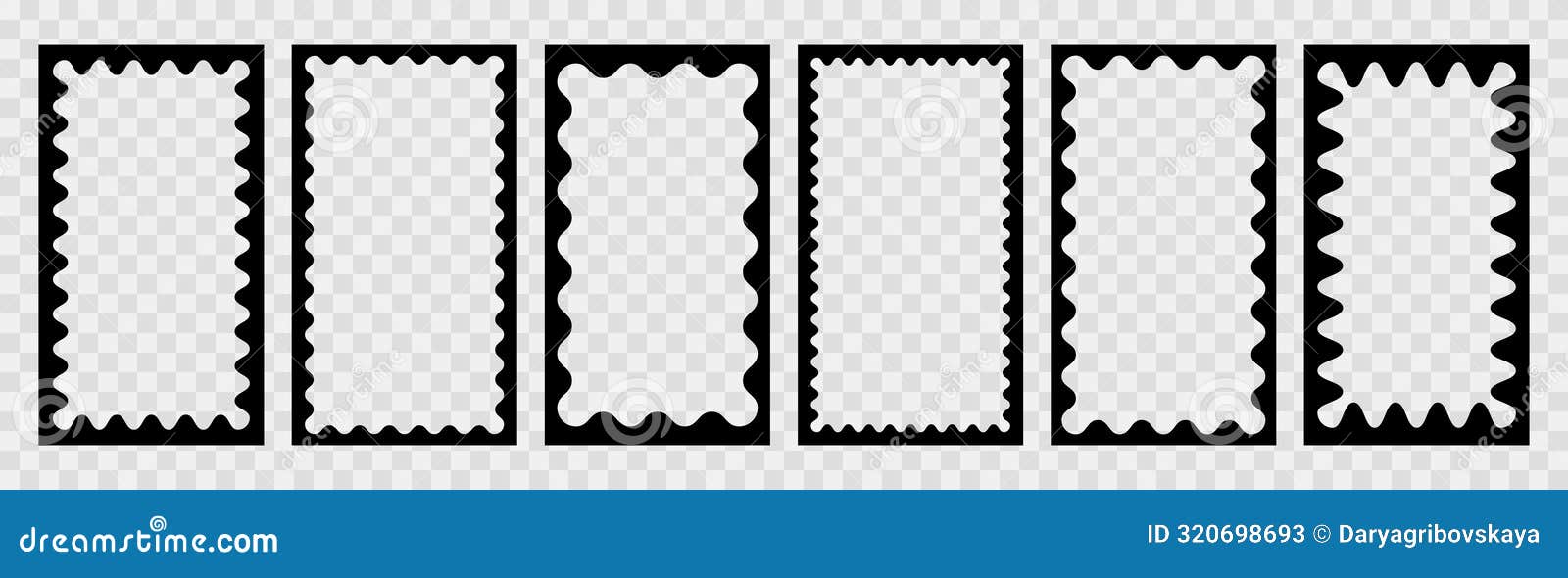 Scallop Stories Frames Set. Zigzag Wavy Edges, Retro Squiggle Frames ...