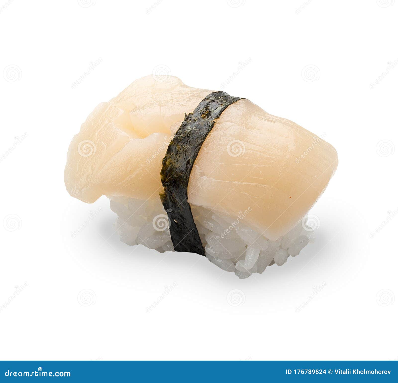 Scallop Sushi on a White Background. Nigiri Stock Photo - Image of asia ...
