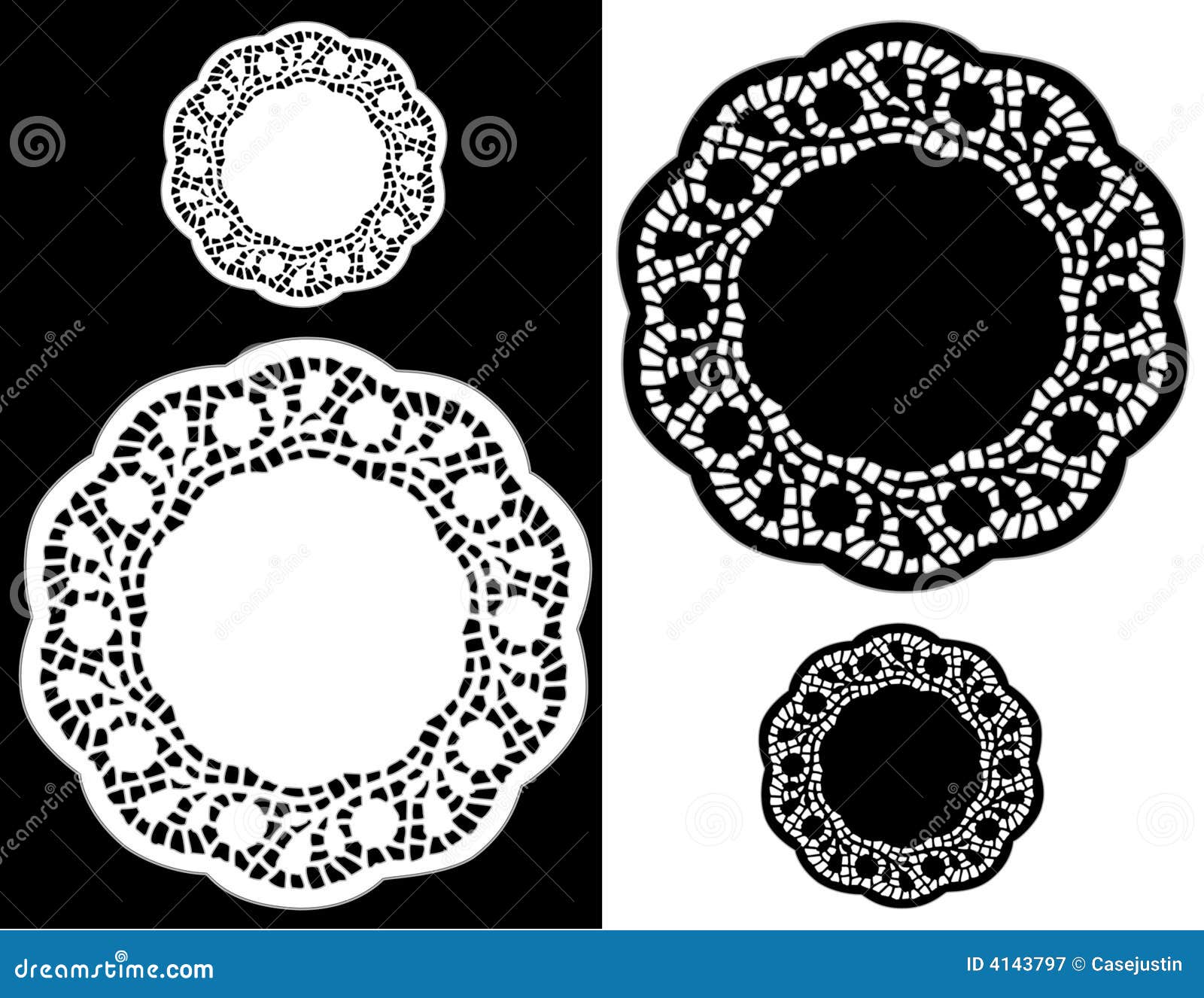 Scalloped Lace Doily Place Mats Stock Vector - Illustration of ...