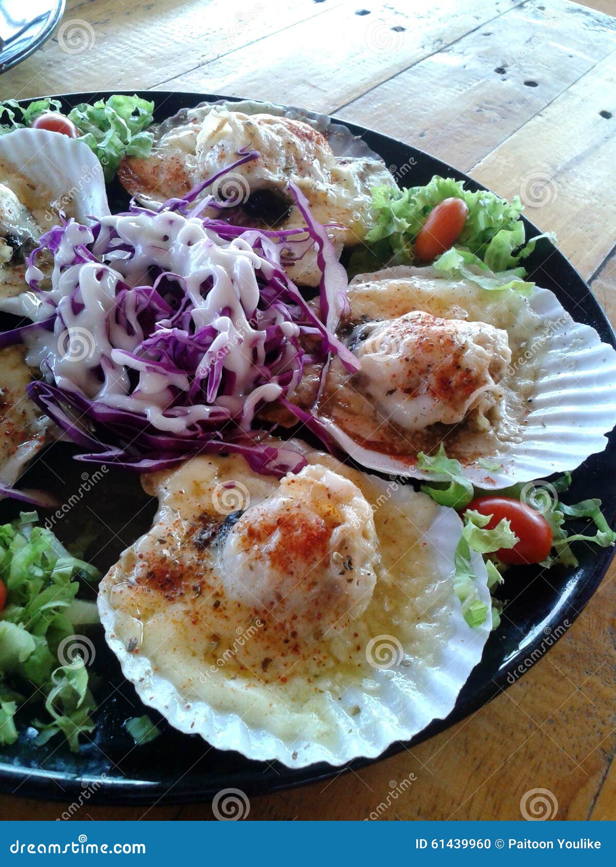 Scallops baked Cheese stock photo. Image of baked, cultures - 61439960