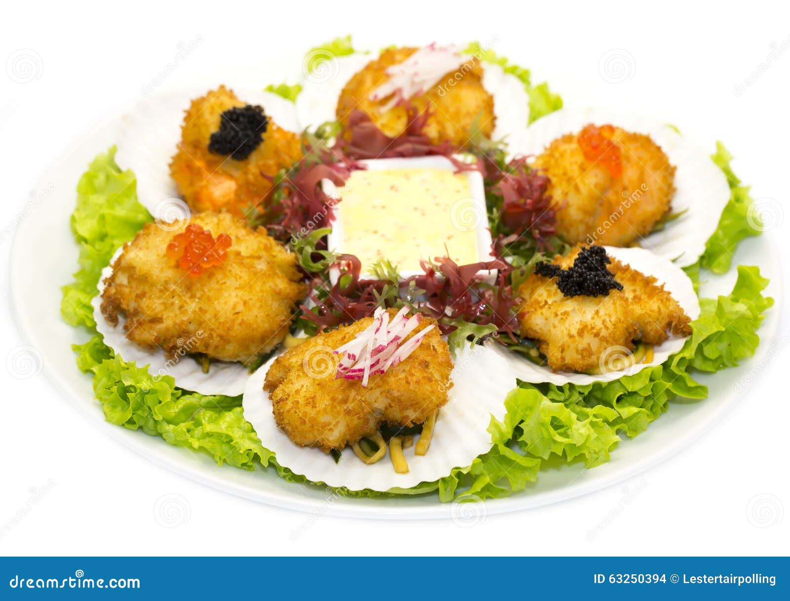 Scallops stock photo. Image of batter, baked, dish, nutrition - 63250394