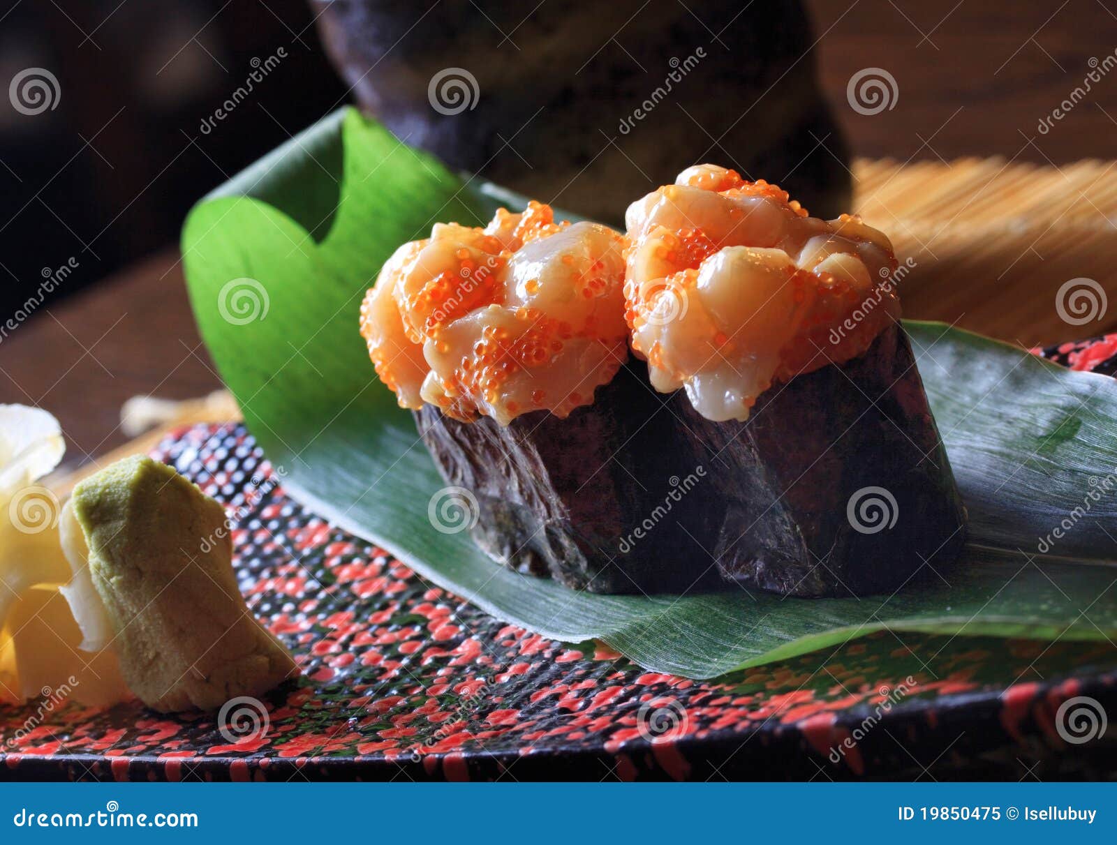 Scallops with Crab Sub Sushi Stock Image - Image of food, avocado: 19850475
