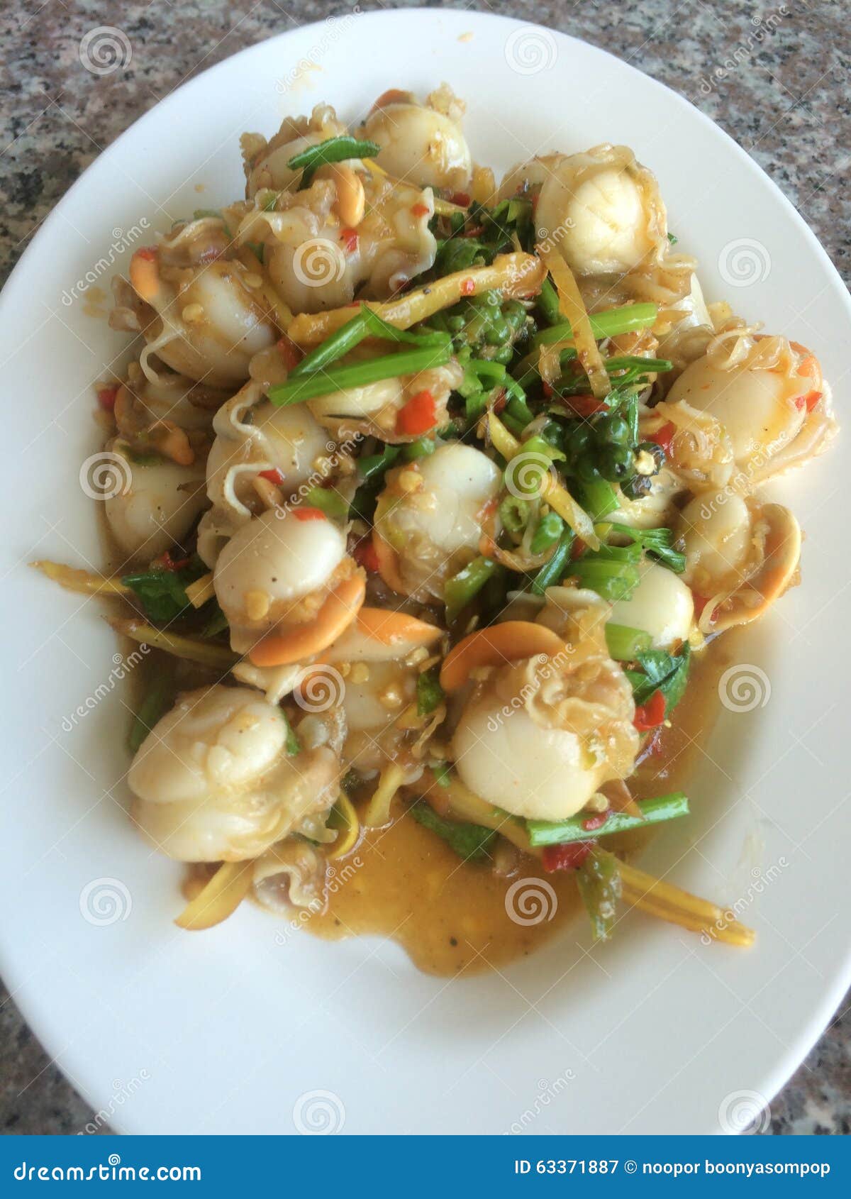 Scallops And Fish In Aluminum Square Pan Royalty-Free Stock Photo ...