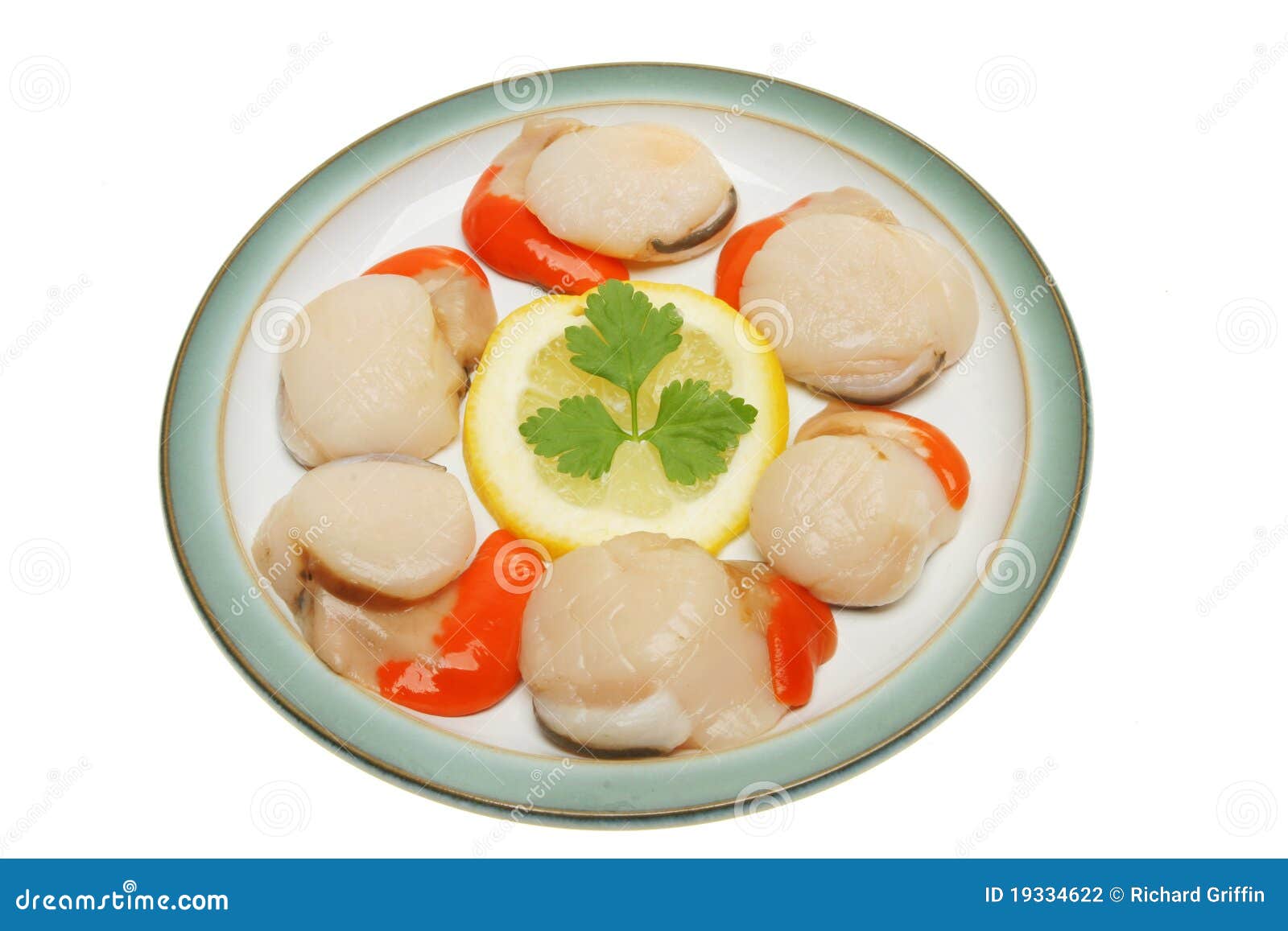Scallops on plate stock photo. Image of fresh, plate - 19334622