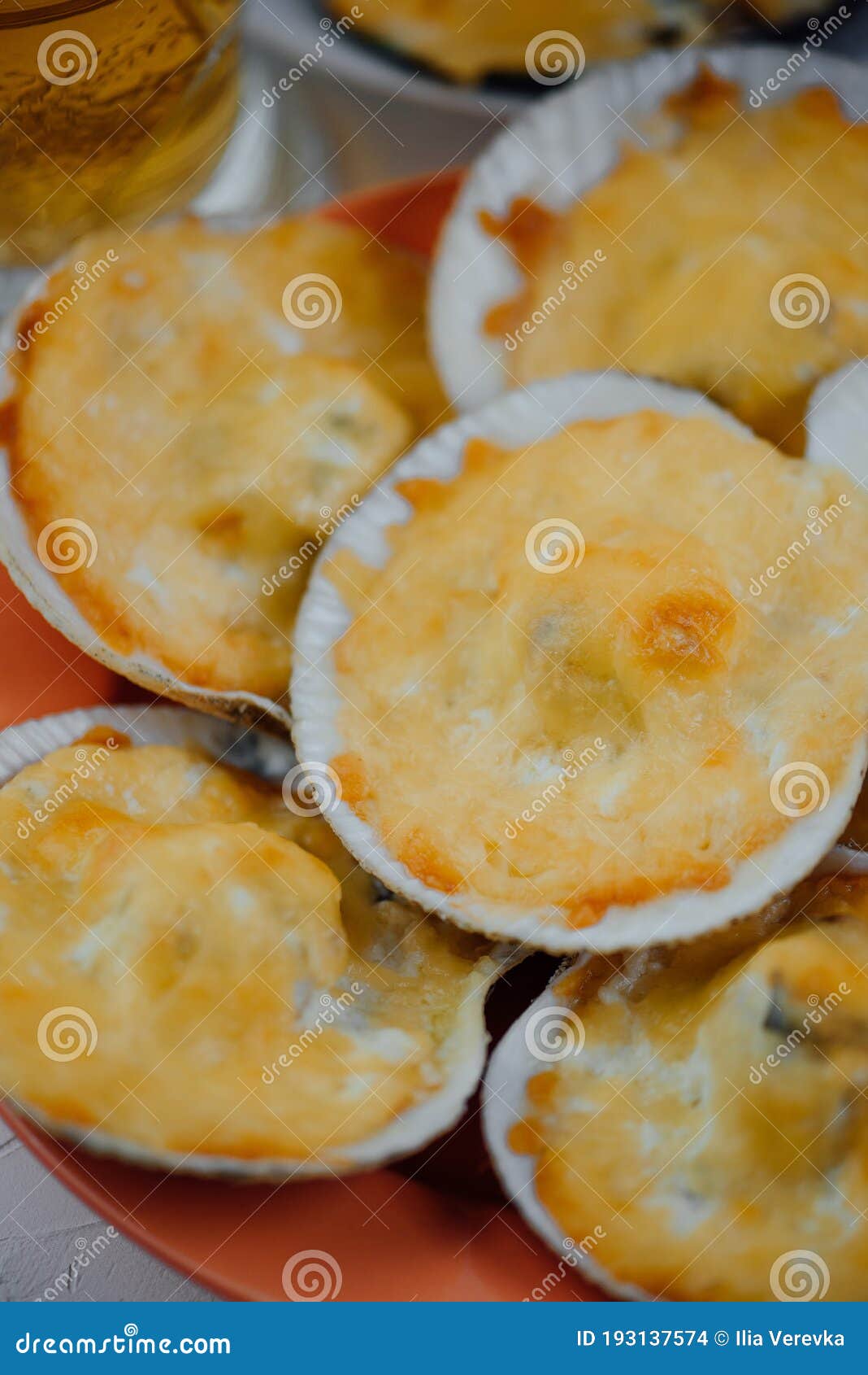 Scallops in the Shell and Beer Stock Photo - Image of glass, dinner ...
