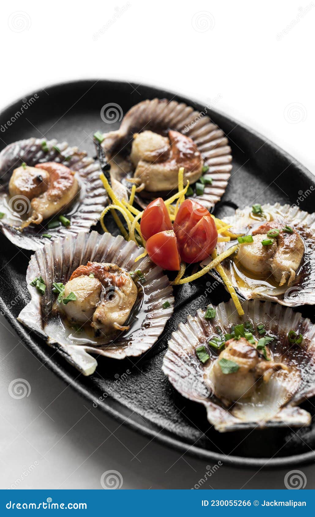 Scallops in Shell Seafood Tapas Portion in Barcelona Restaurant Spain ...