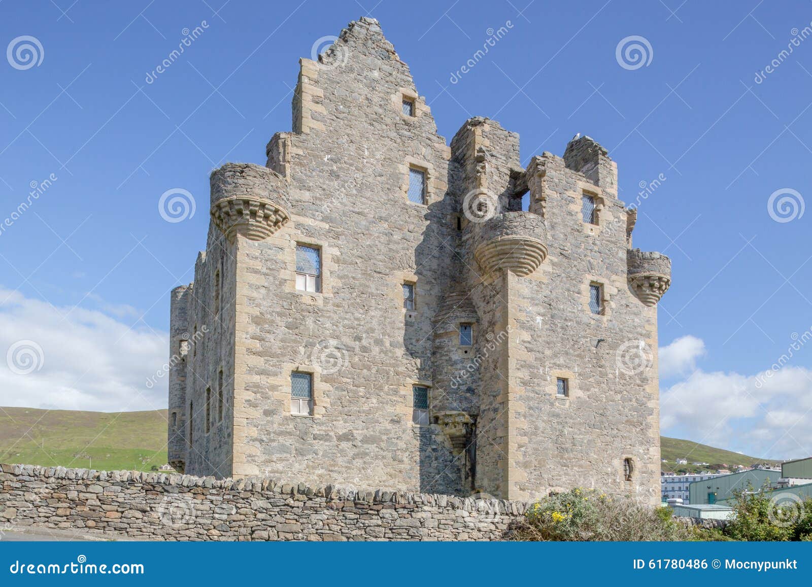 Scalloway castle stock photo. Image of scalloway, shetland - 61780486