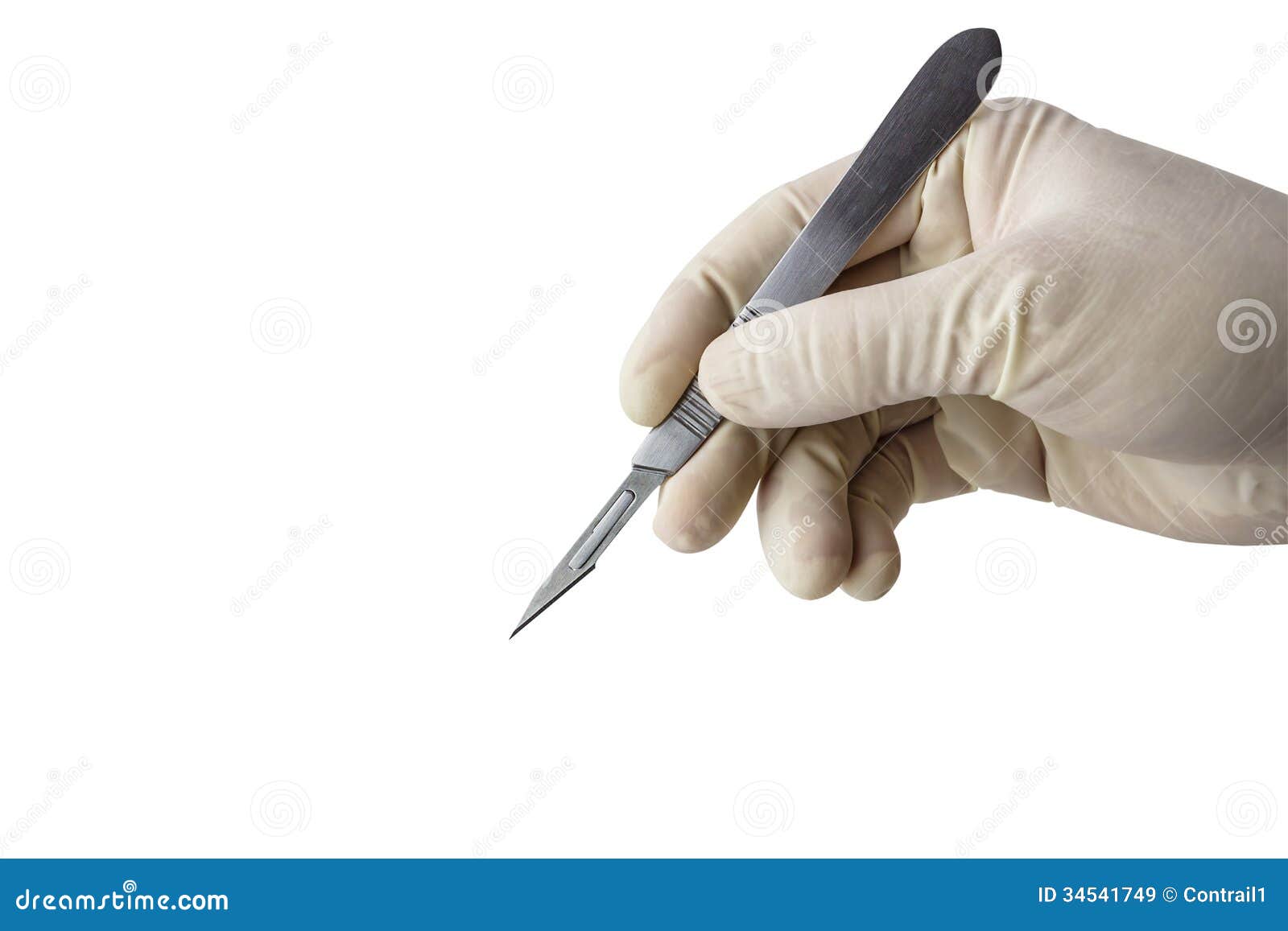 Scalpel held by doctor stock image. Image of thin, gloves - 34541749