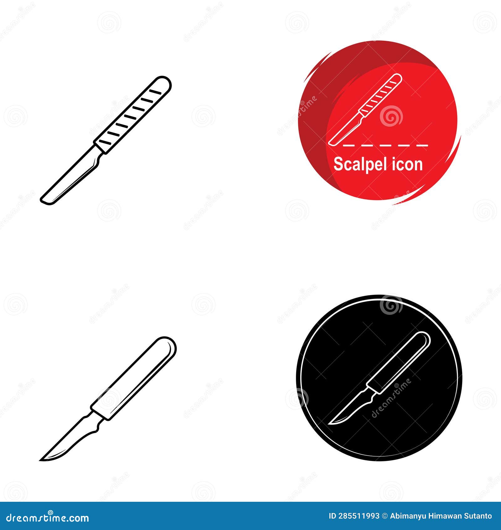 Scalpel icon vector stock vector. Illustration of simple - 285511993