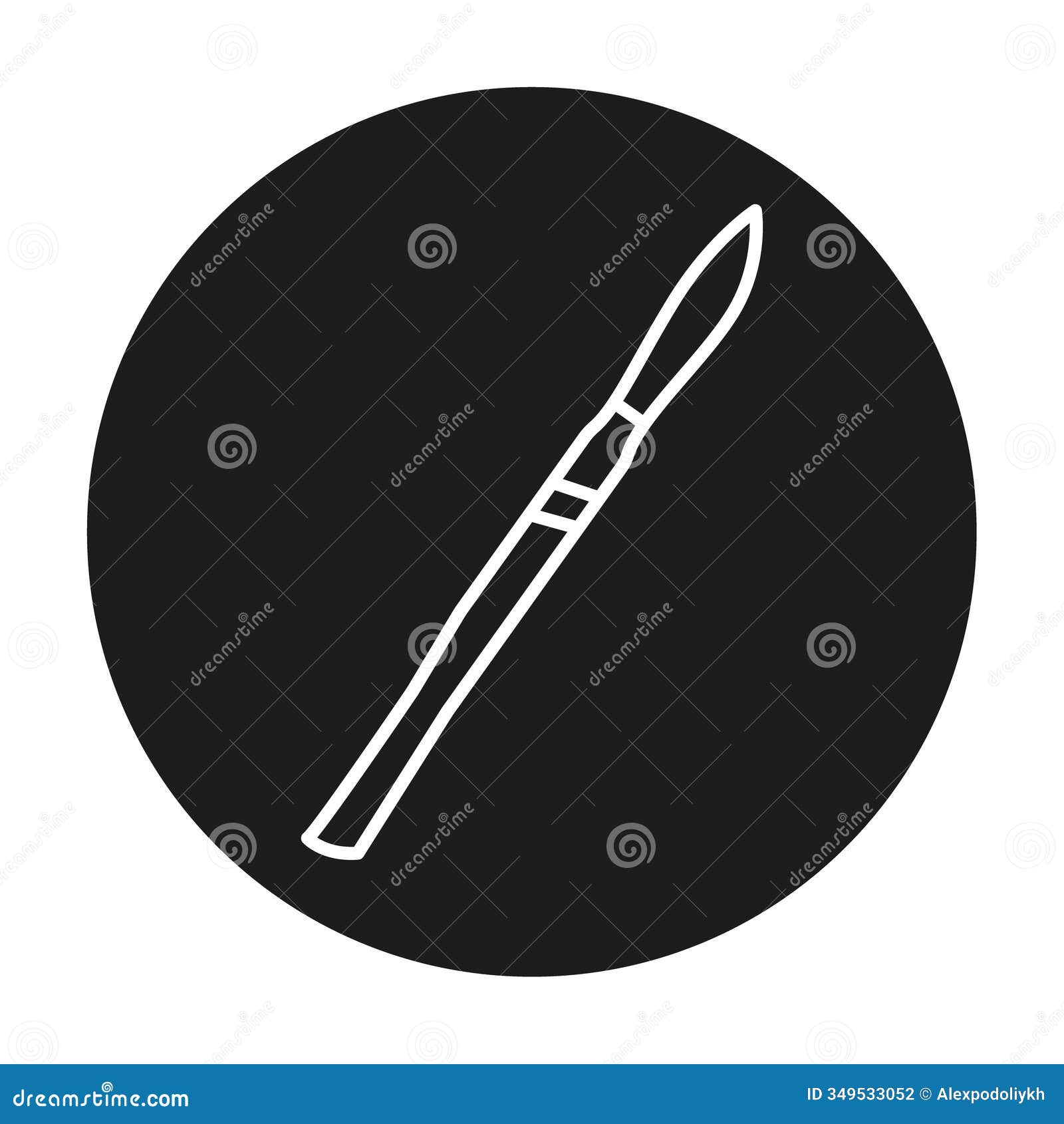 Scalpel line black icon stock vector. Illustration of metal - 349533052