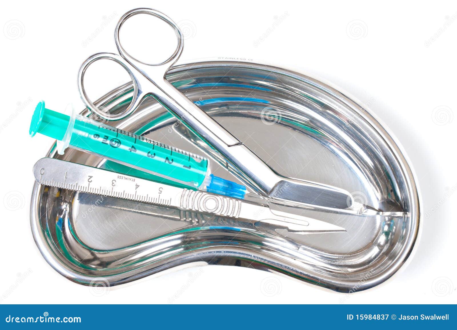 Scalpel and Scissors and Syringe Stock Image - Image of equipment, work ...