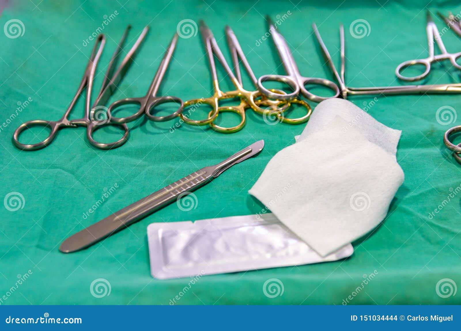 Scalpel, Suture and Surgical Material Stock Photo - Image of metal ...