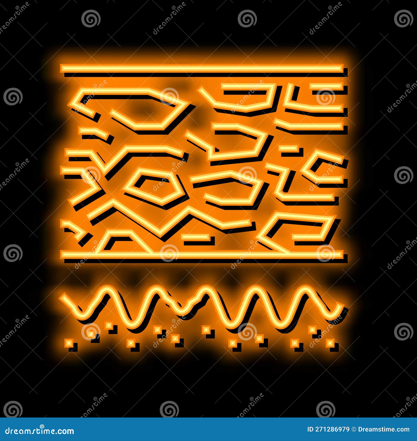 Scaly Skin Neon Glow Icon Illustration Stock Vector - Illustration of ...