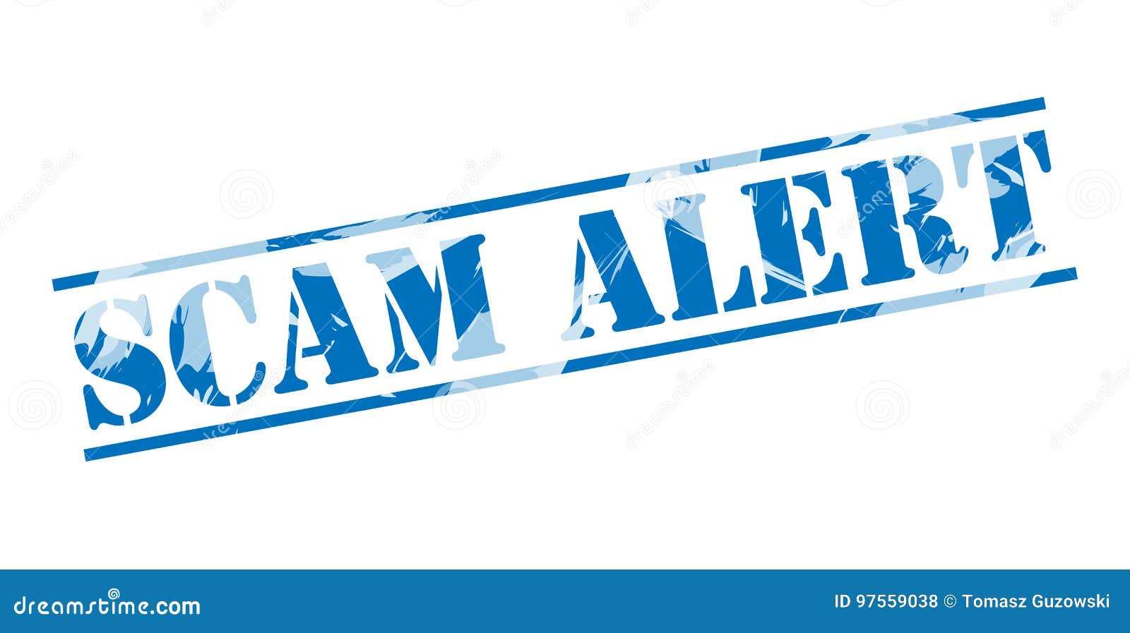 Scam alert blue stamp stock illustration. Illustration of alert - 97559038