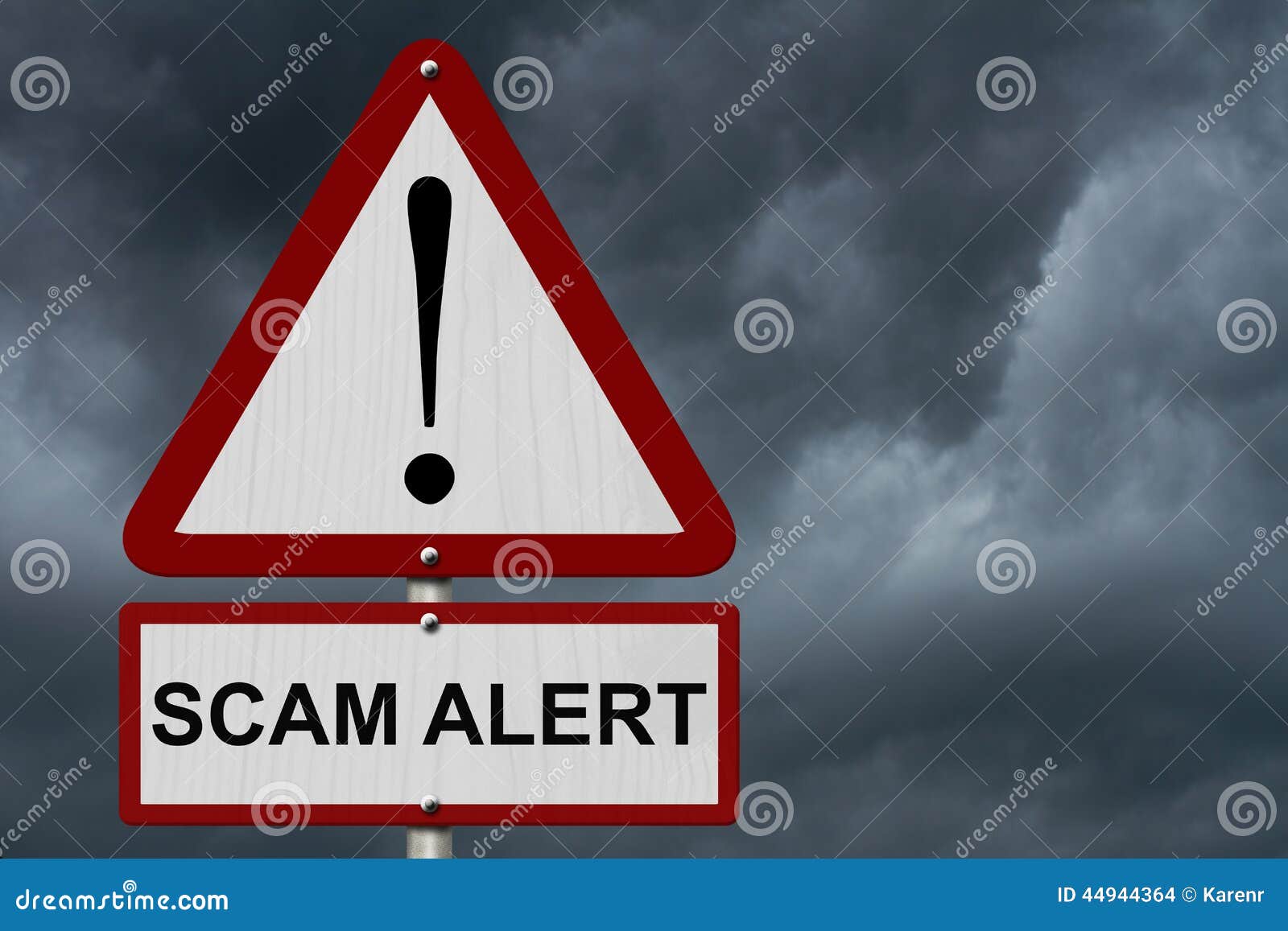 Scam Alert Caution Sign stock photo. Image of point, sign - 44944364