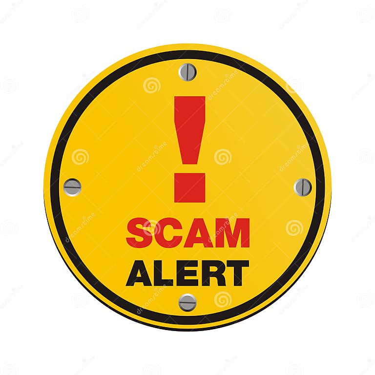 Scam alert circle sign stock illustration. Illustration of ponzi - 32082864