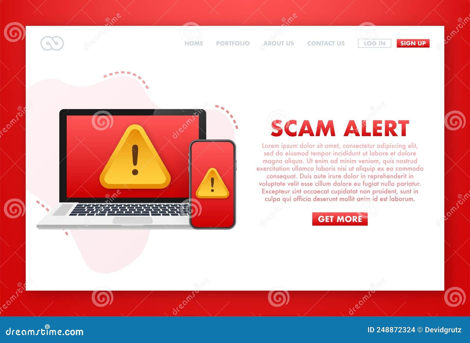 Scam Alert. Hacker Attack and Web Security Vector Concept, Phishing ...