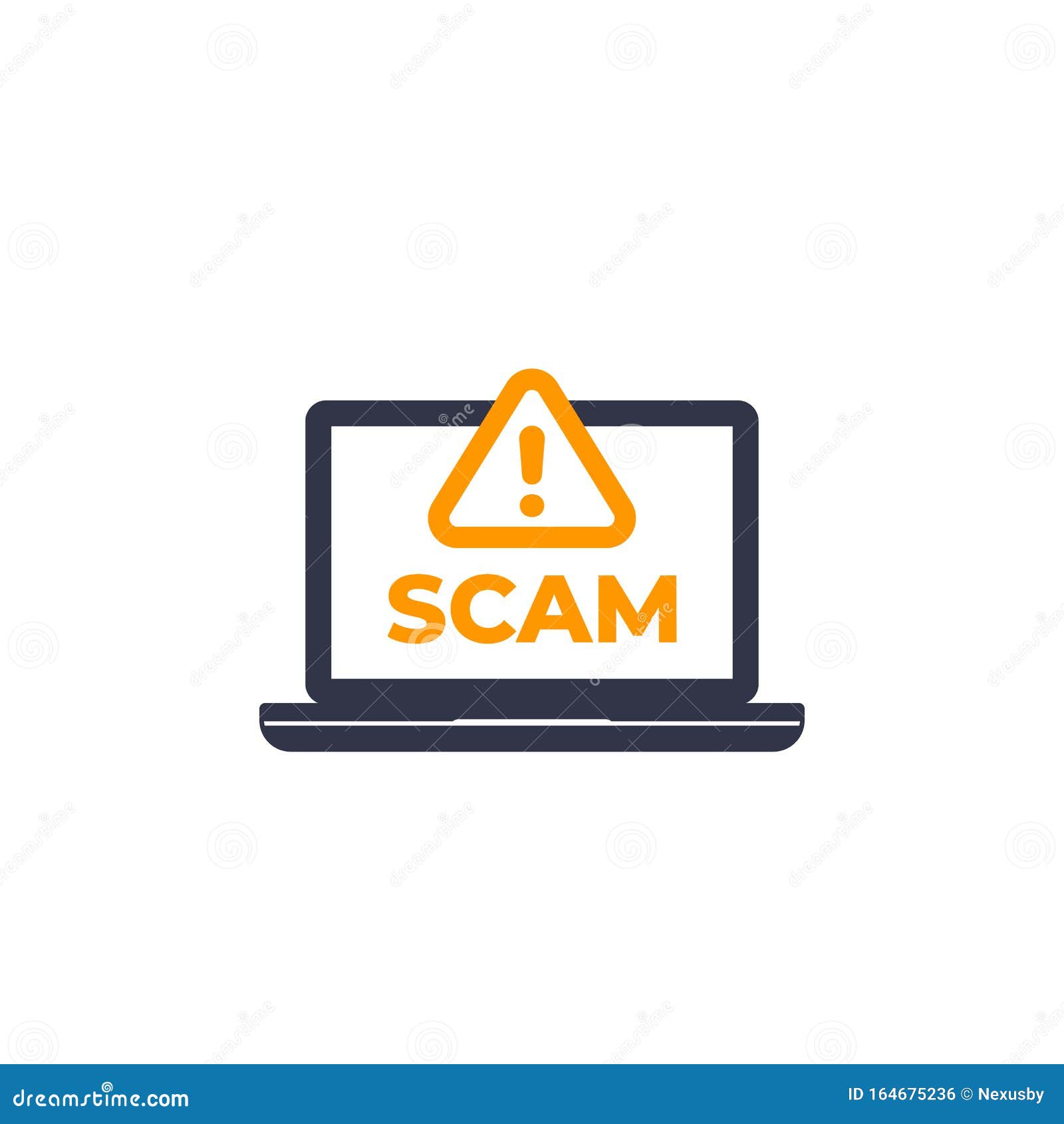 Scam alert icon on white stock vector. Illustration of dangerous ...