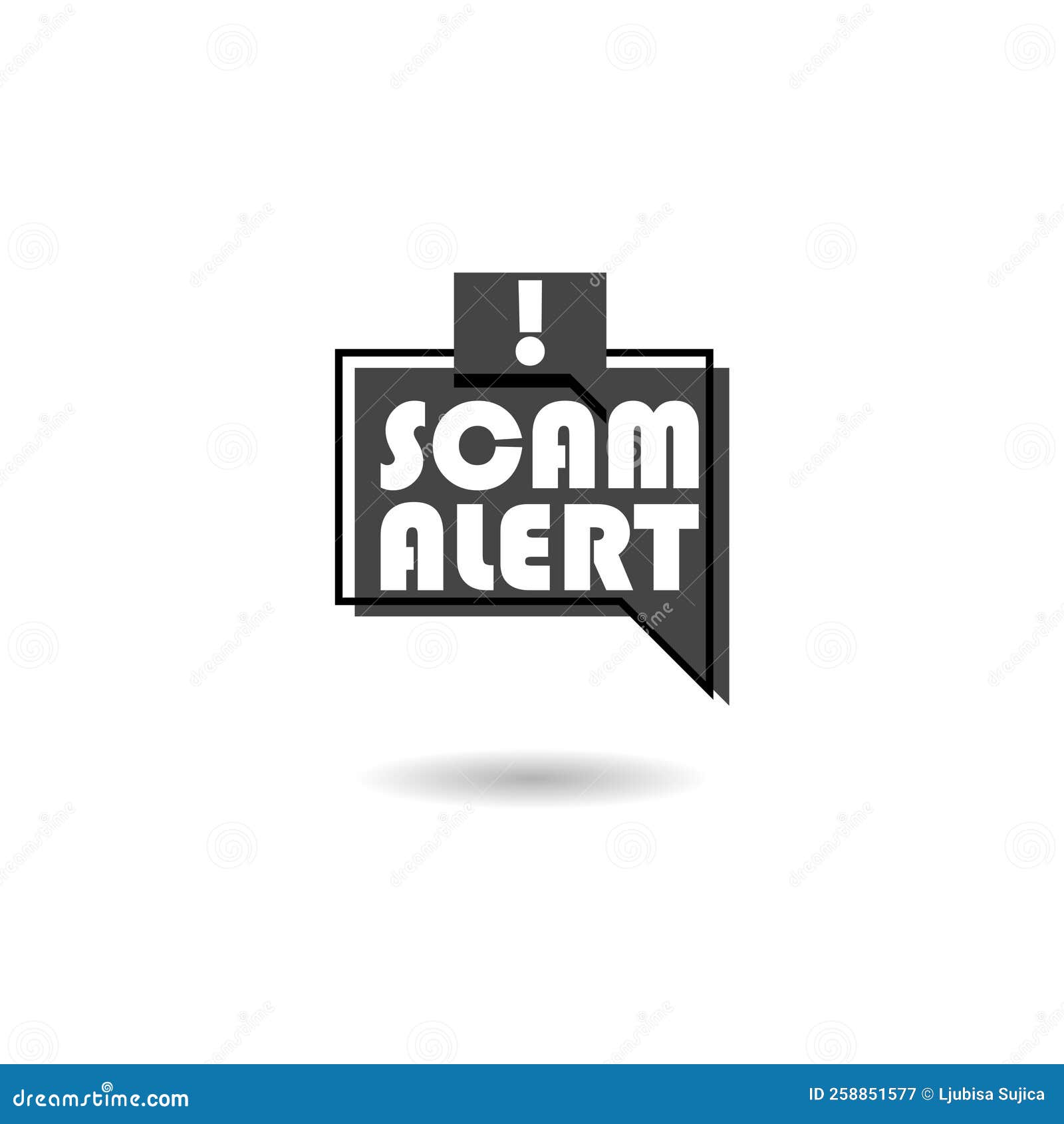 Scam Alert Logo Icon with Shadow Stock Vector - Illustration of fraud ...