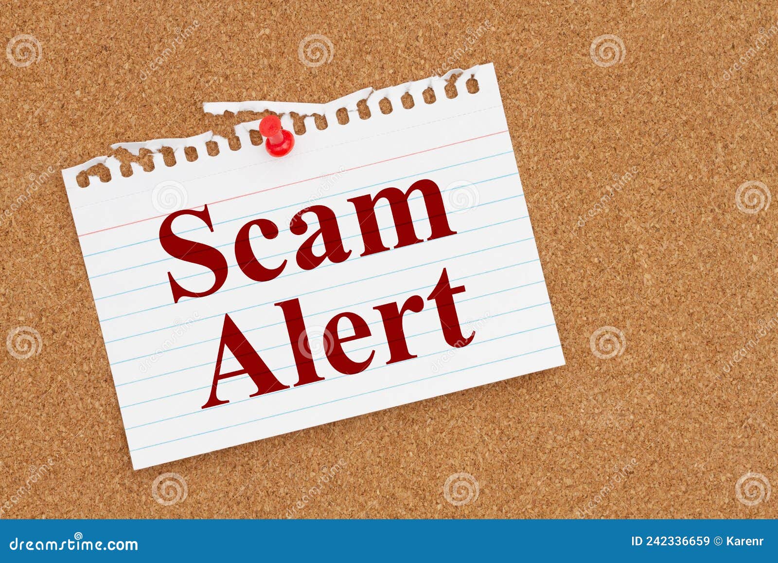 Scam Alert Note Bericht Op Papier Op Een Bulletin Board Stock ...