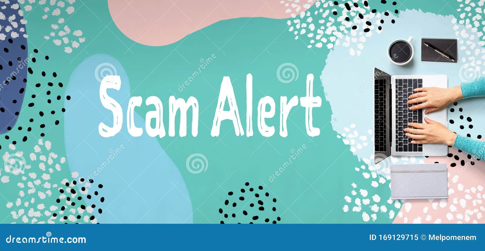 Scam Alert with Person Using Laptop Stock Image - Image of digital ...