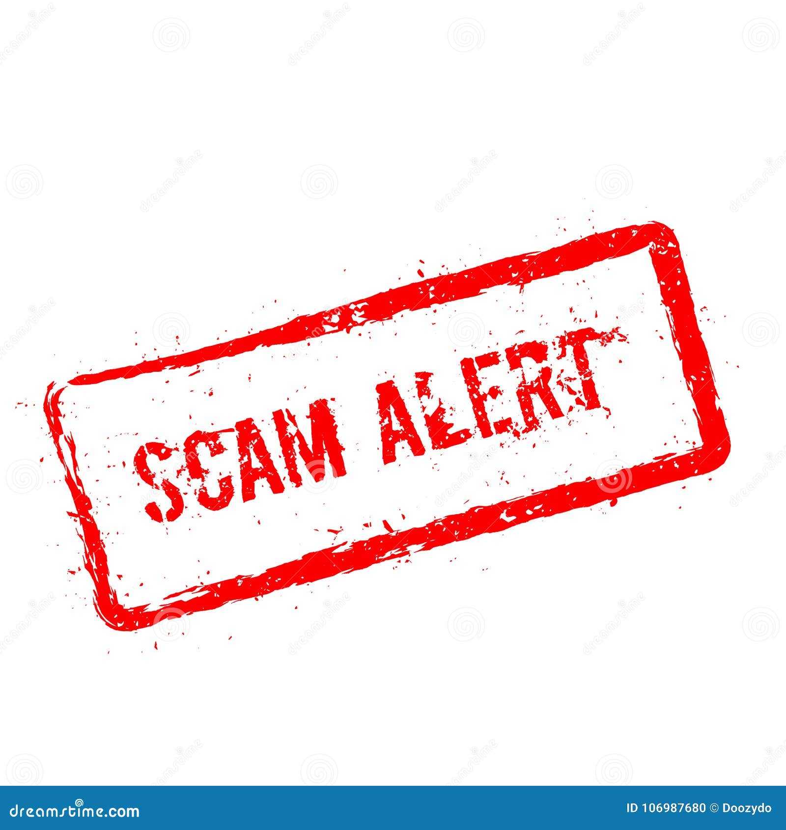 Scam Alert Red Rubber Stamp Isolated on White. Stock Vector ...