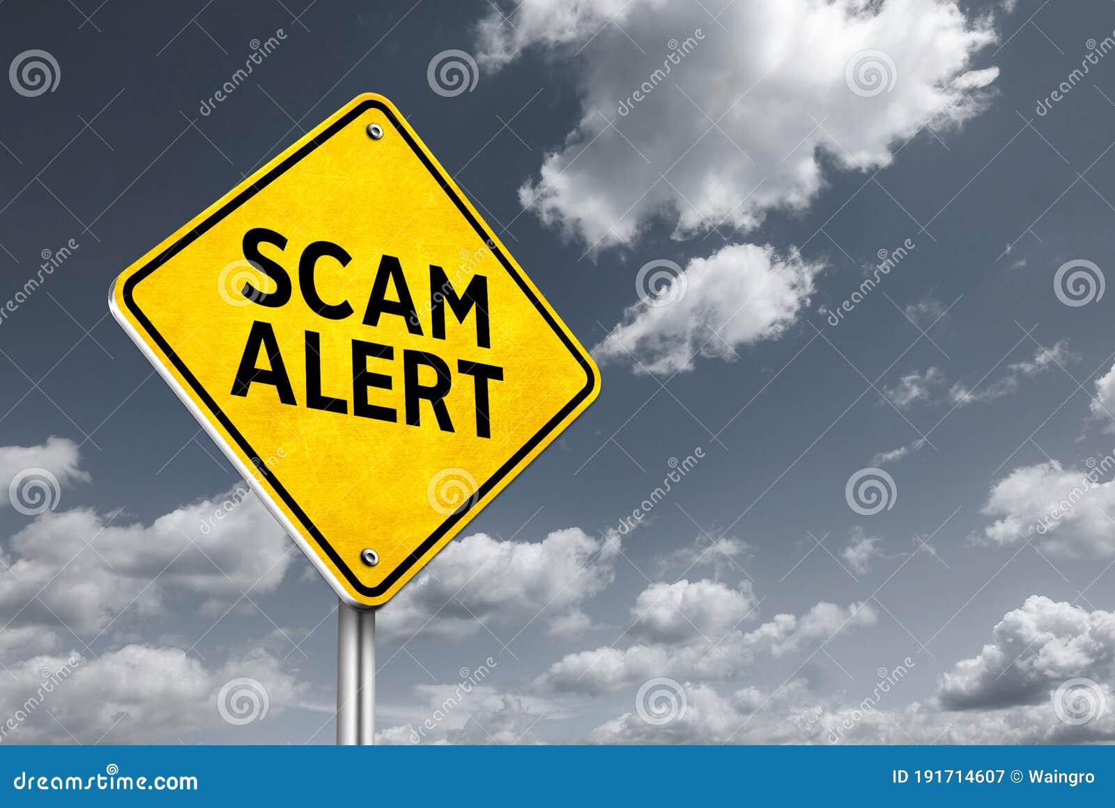 Scam Alert - Roadsign Message Stock Illustration - Illustration of ...