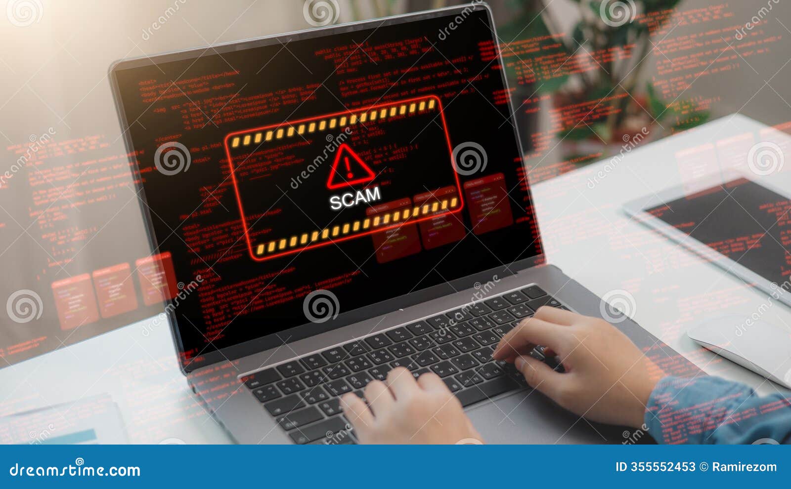 Scam Alert, Software Warning Fraud, Cyber Security. Hacker Detection ...