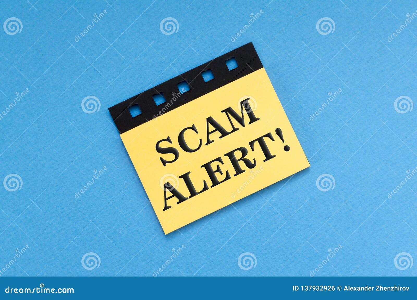 Scam alert on sticker stock photo. Image of safety, scams - 137932926