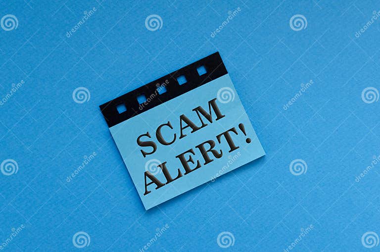 Scam alert on sticker stock image. Image of attention - 137933067