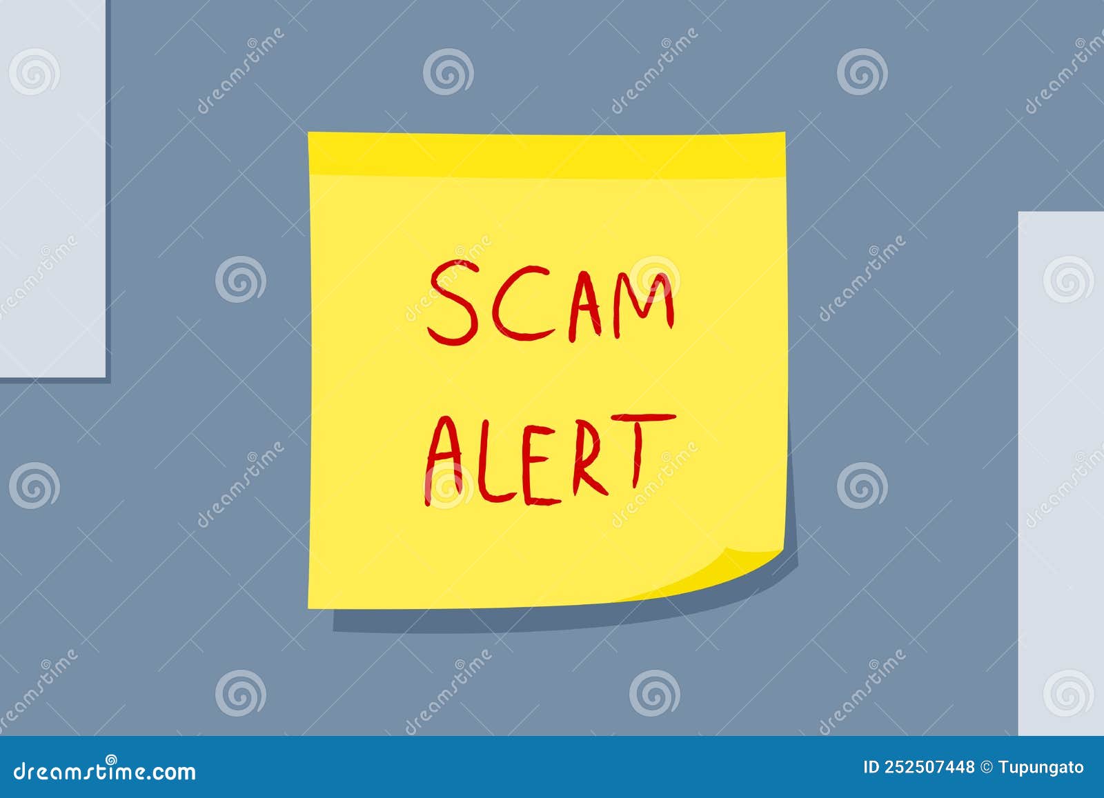 Scam alert sticky note stock vector. Illustration of memo - 252507448