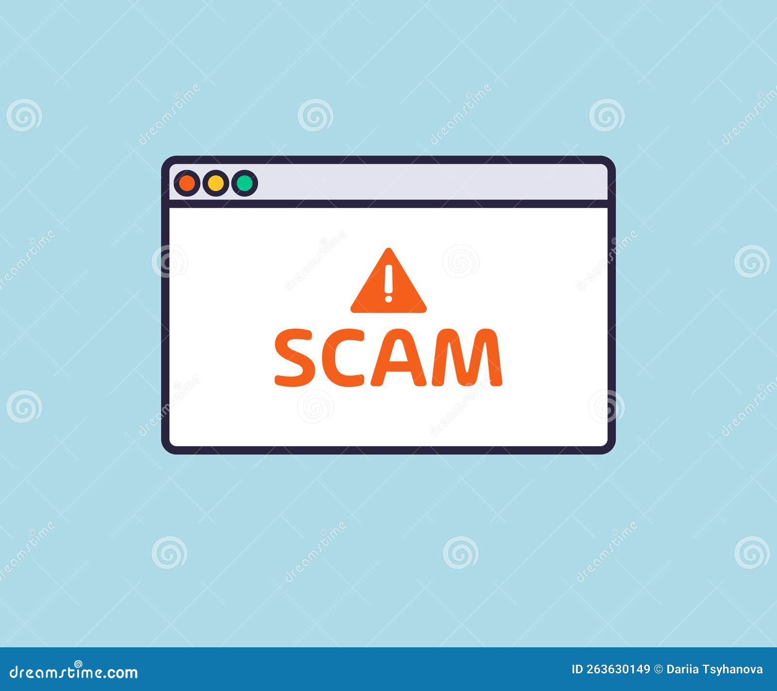 Scam Alert, System Error, Broken Page on Browser Window Logo Design ...