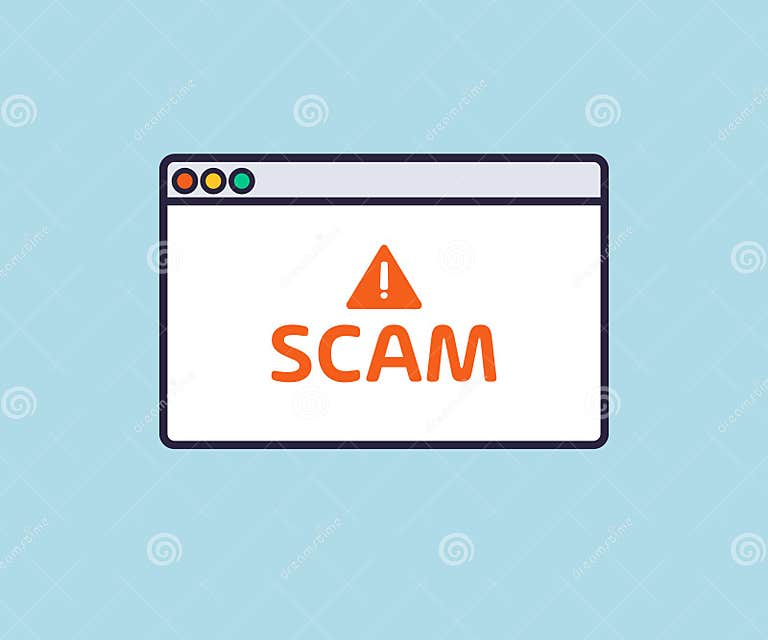 Scam Alert, System Error, Broken Page on Browser Window Logo Design ...